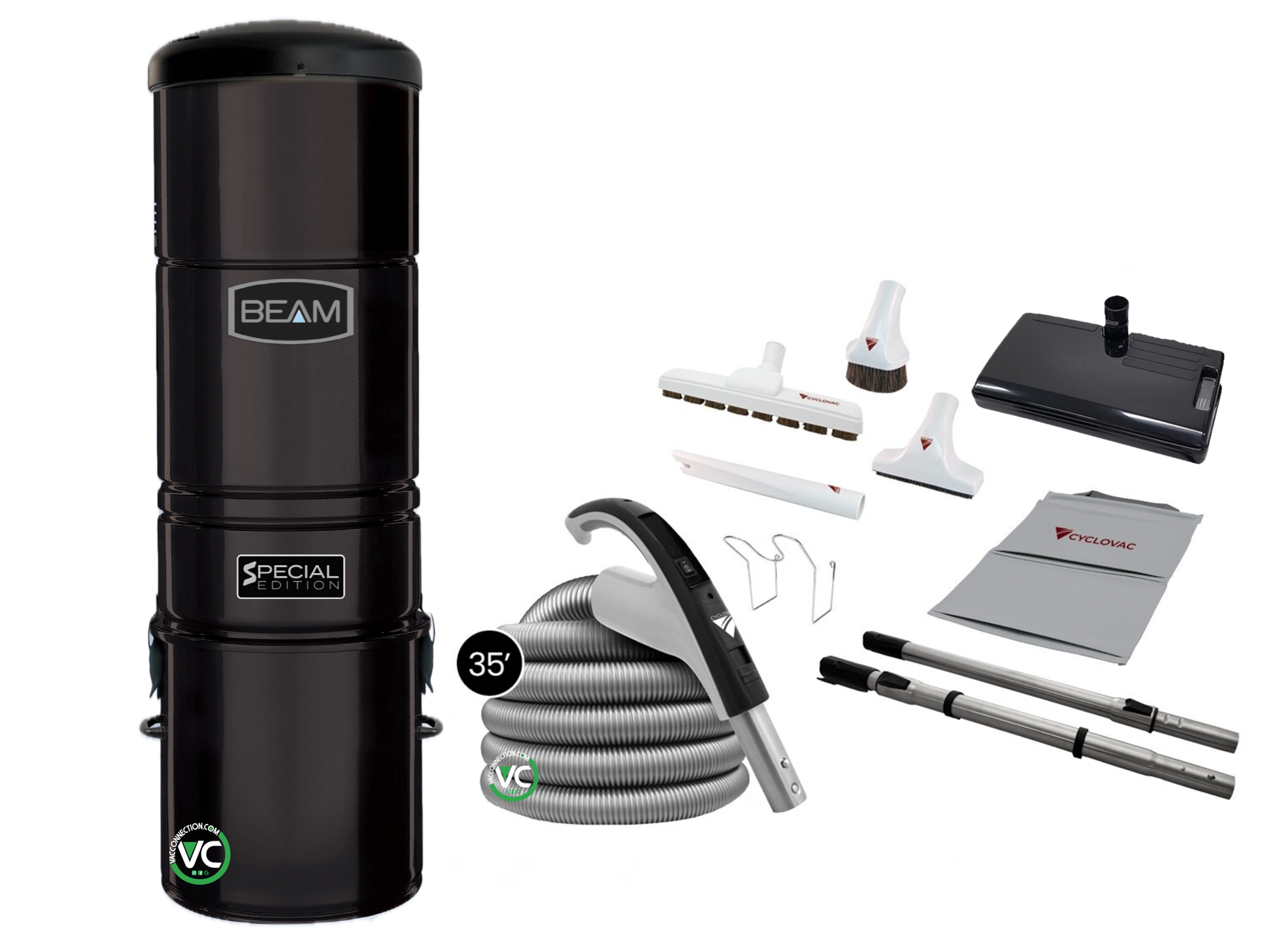 Beam 335 Special Edition Central Vacuum with Rugmaster Cleaning Set