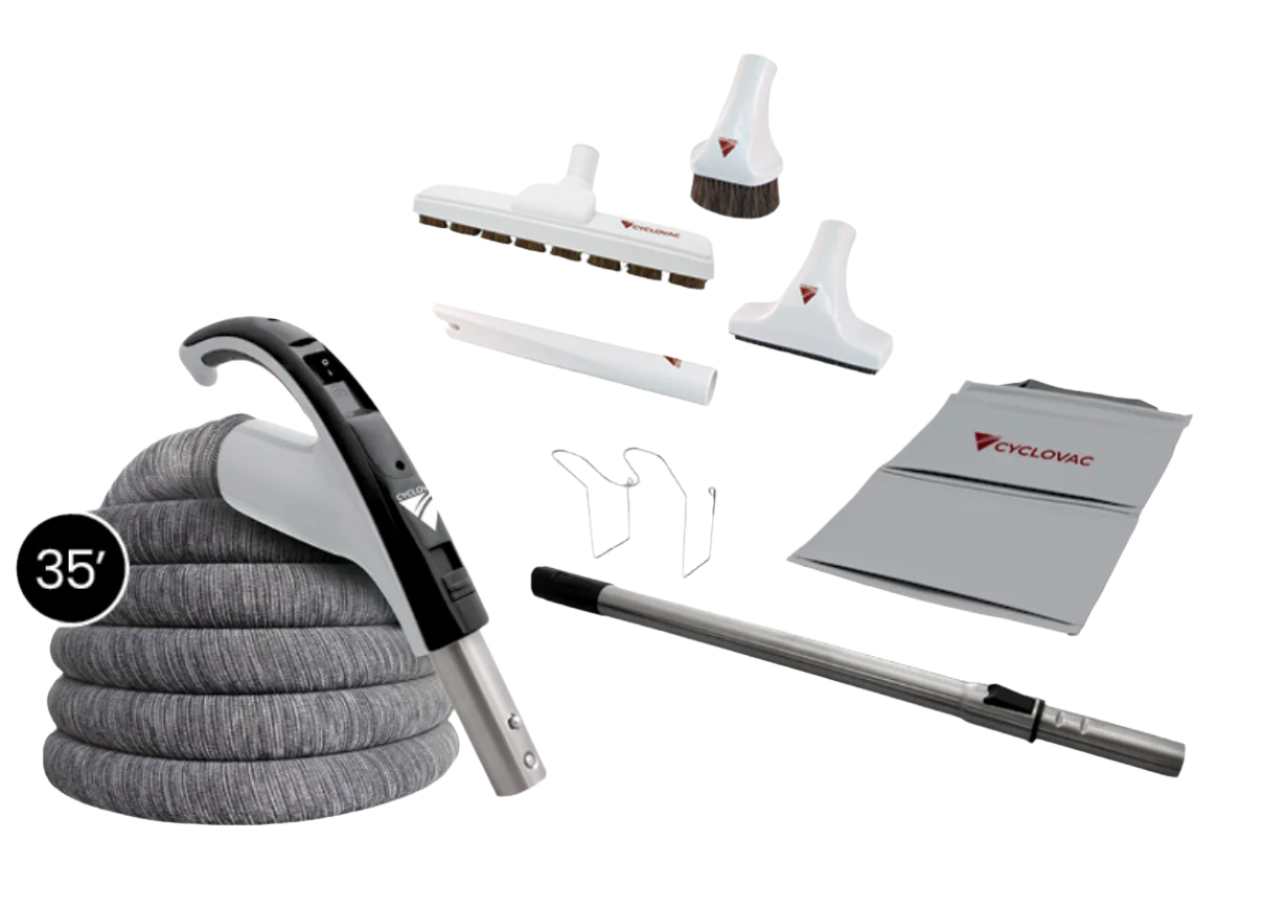 Cyclo Vac Cleaning Set | 35' Hose & Super Luxe Brush