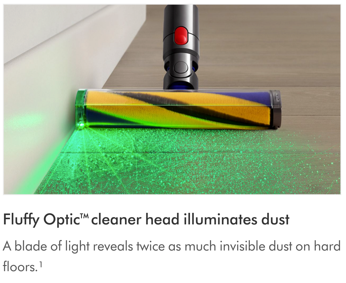 Dyson Fluffy Optic Cleaner Head with Laser for V8 V10 V11 V15 Models
